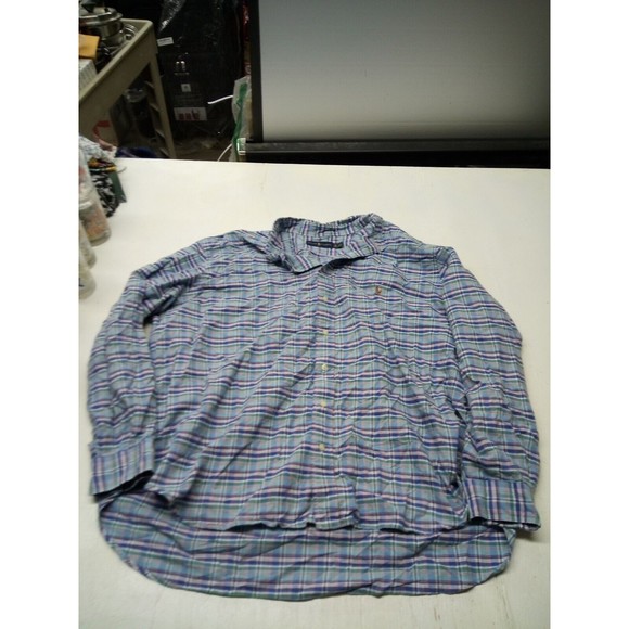 Ralph Lauren | Shirts | Ralph Lauren Shirt Men 2xb Blue Plaid Long Sleeve Button Down Pony Logo ...